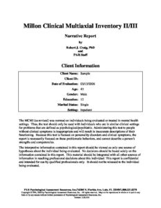 MCMI-II/III Interpretive System Version 2 Archives - PAA