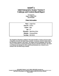 MMPI-2 Adult Interpretive System Version 4 Archives - PAA