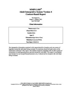 MMPI-2 Adult Interpretive System Version 4 Archives - PAA
