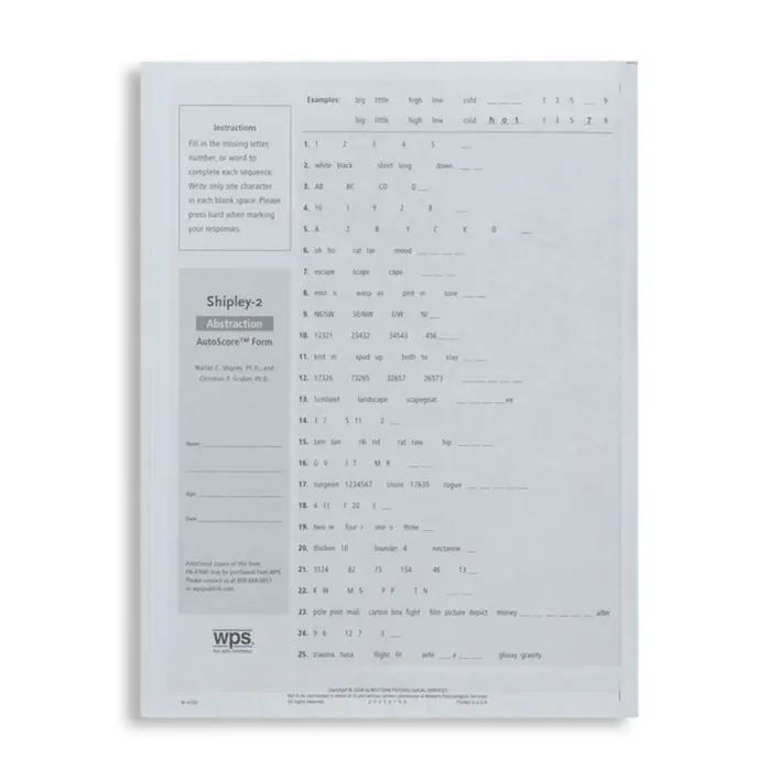 Shipley Institute of Living Scale - 2 Archives - PAA